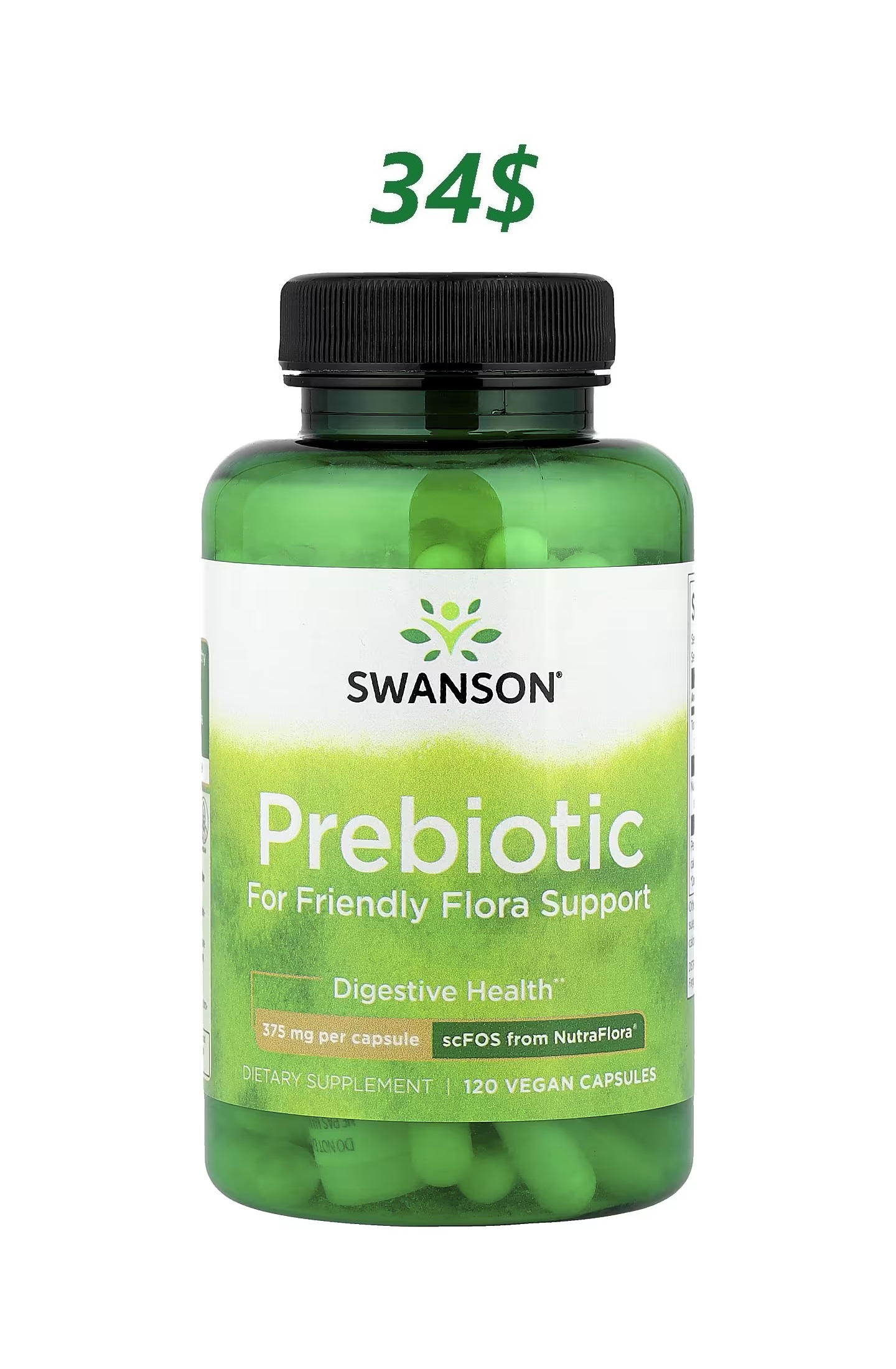 Prebiotic 375mg 120' - Swanson