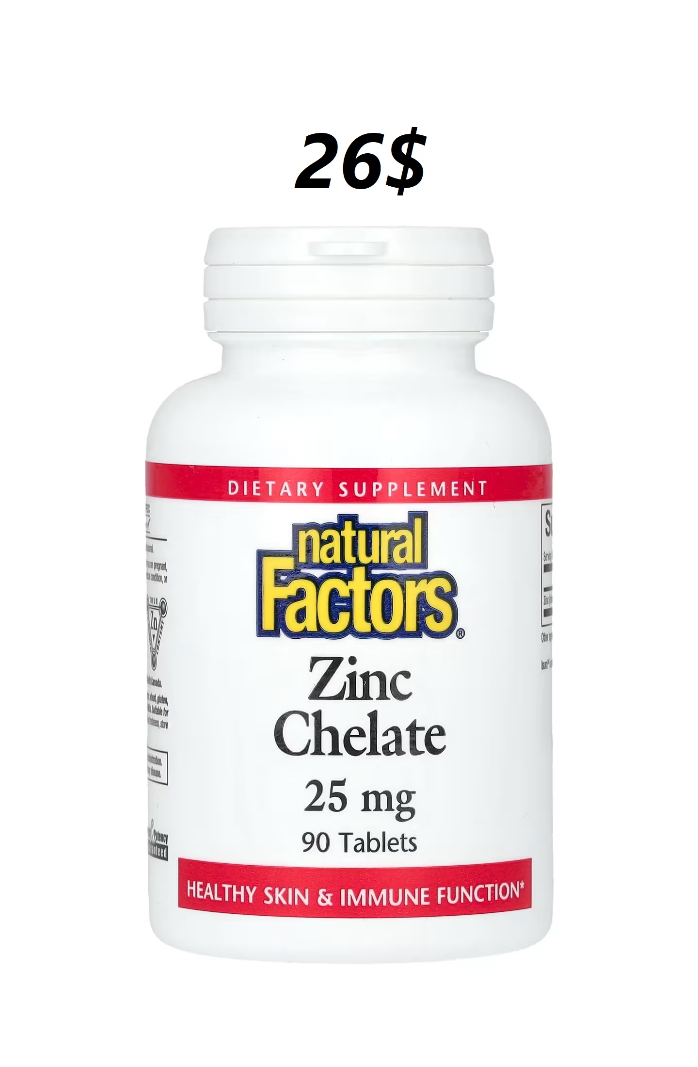 Zinc Chelate 25mg 90' - Natural Factors