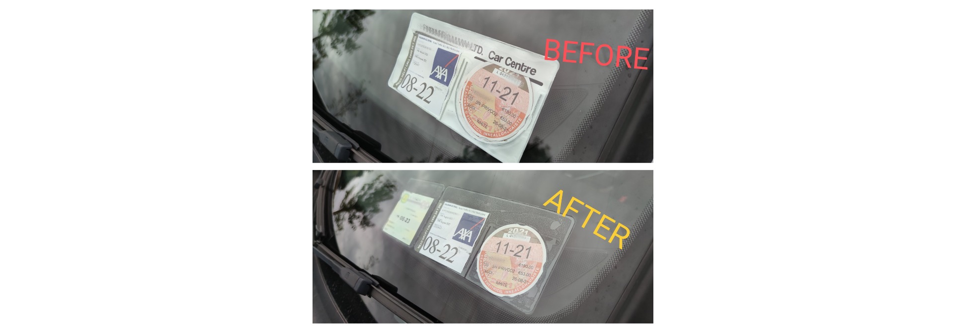 Disc Holder for Motor Tax, Insurance & NCT