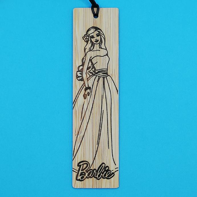 Barbie laser engraved bookmark