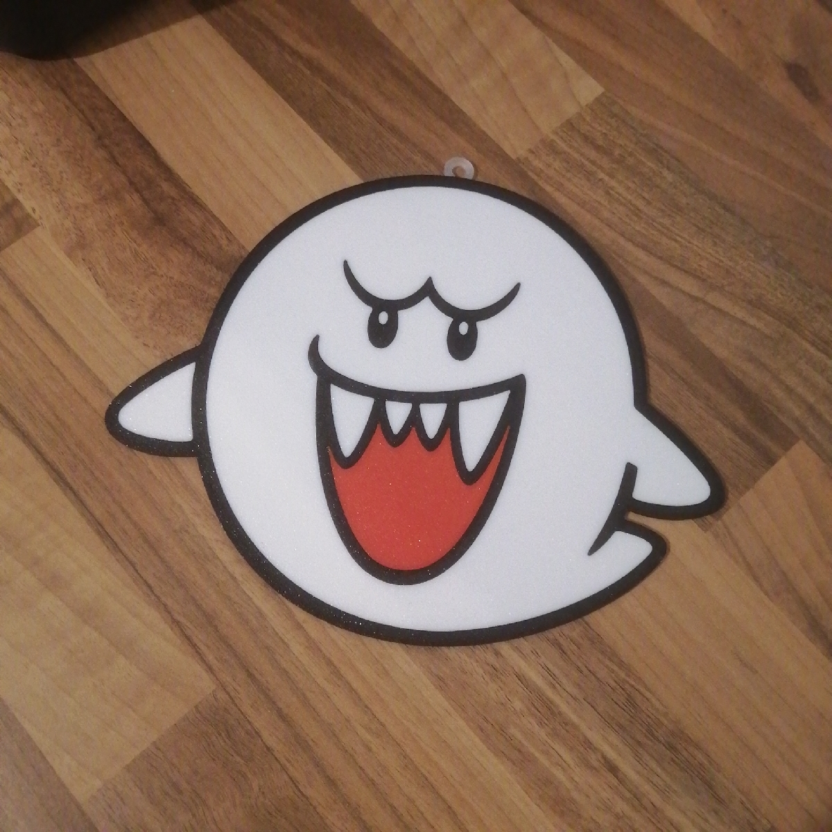 Super Mario Boo facing forward hanging window art