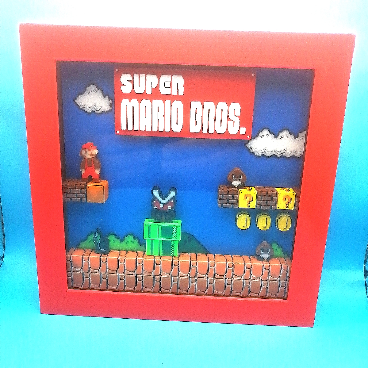 Super Mario Bros 3D Printed Shadow Box