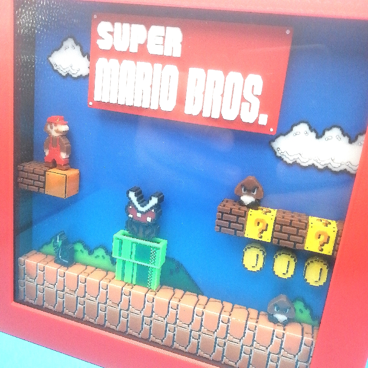 Super Mario Bros 3D Printed Shadow Box