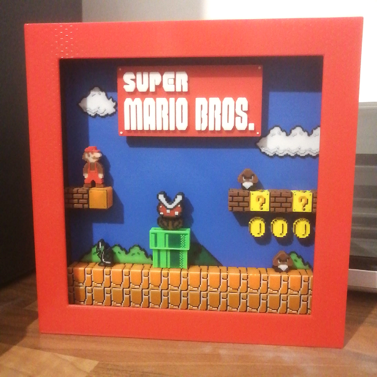 Super Mario Bros 3D Printed Shadow Box