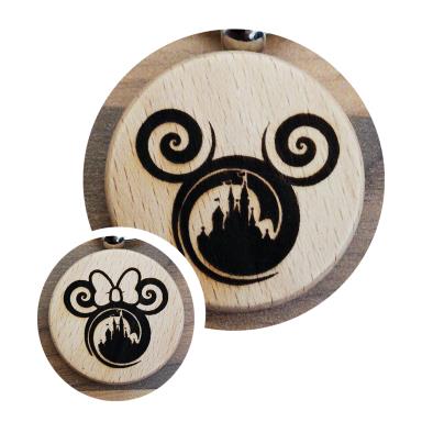 Disney Mickey and Minnie Mouse laser engraved keyring