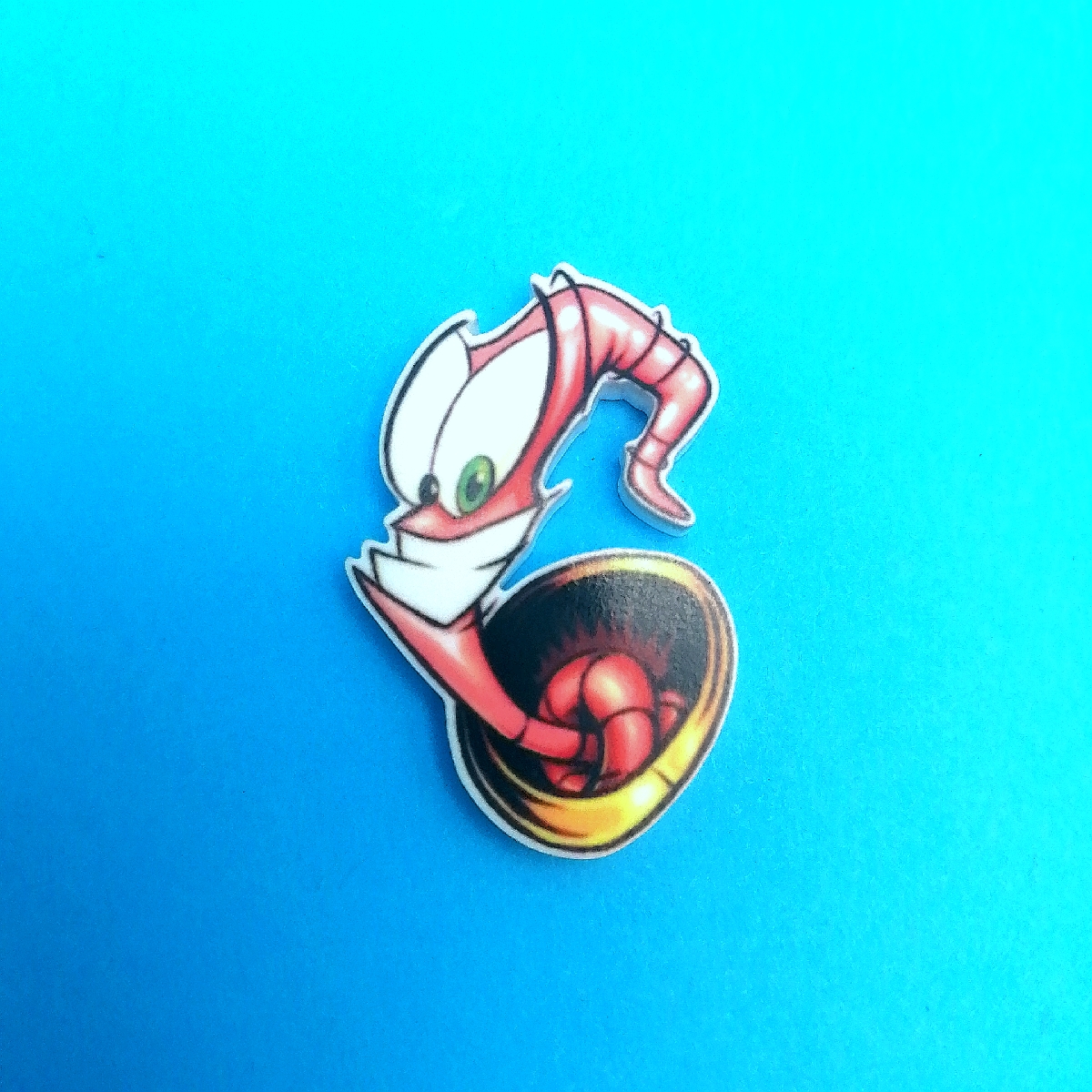 Earthworm Jim's Groovy pin badge