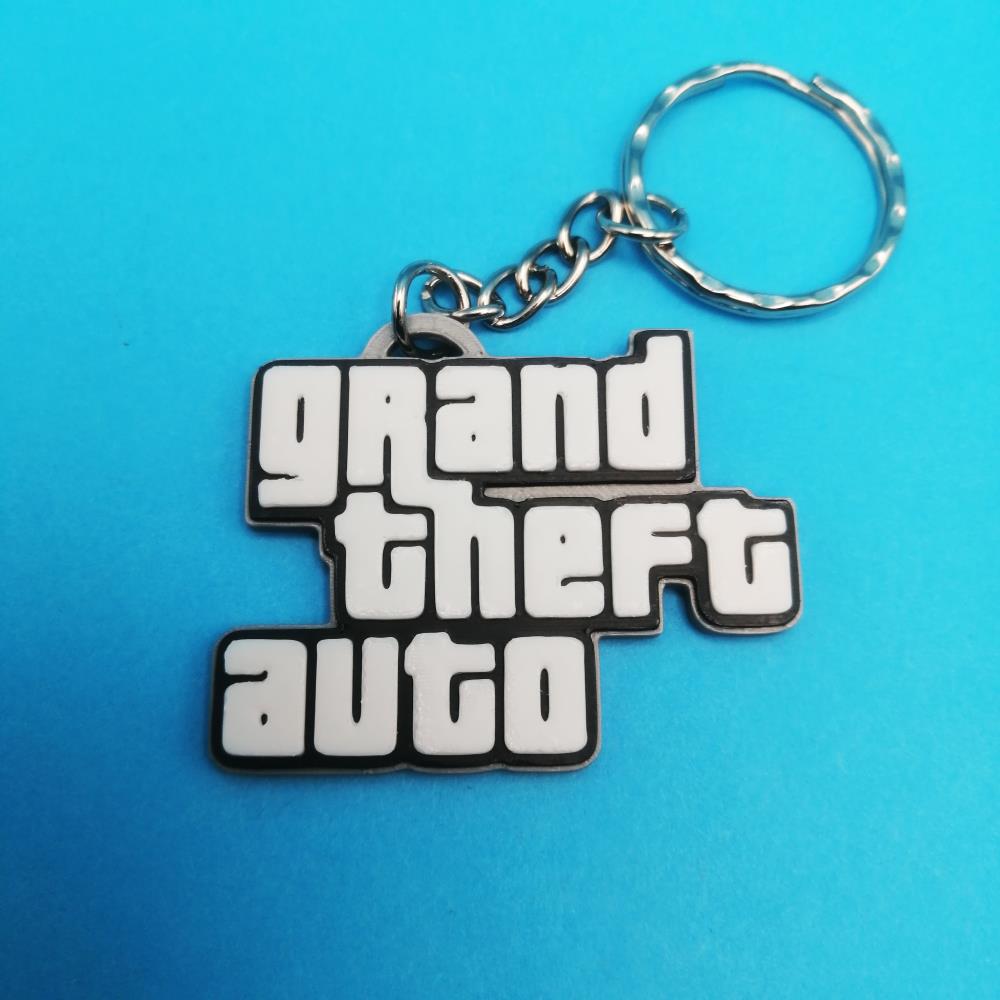 Grand Theft Auto logo 3D Printed Keyring