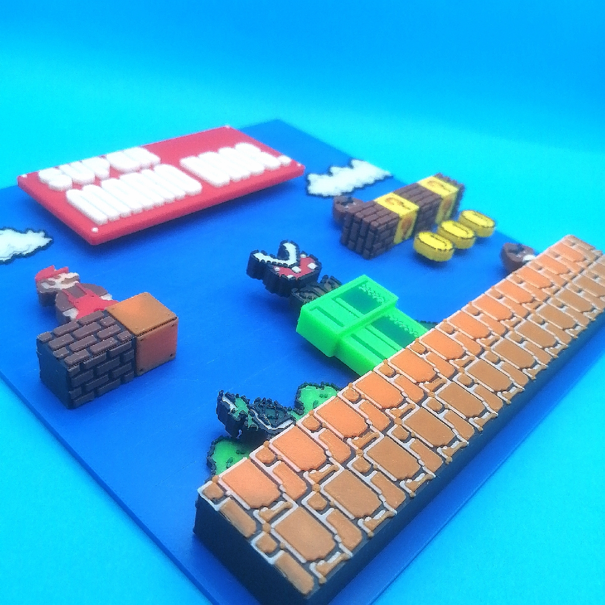 Super Mario Bros 3D Printed Shadow Box