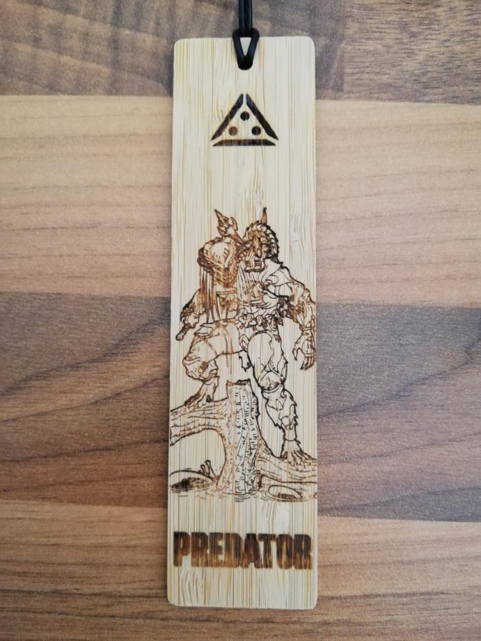 Predator laser engraved bookmark