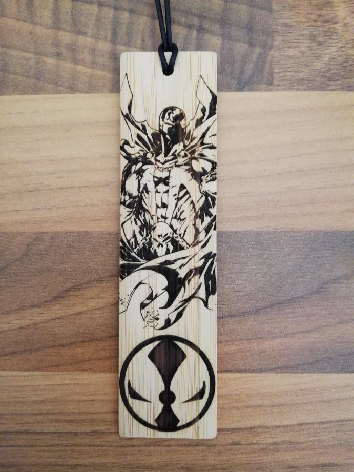 Spawn laser engraved bookmark