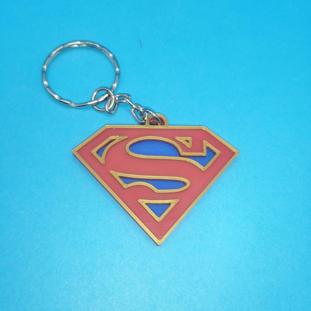 Superman logo 3D Printed Keyring