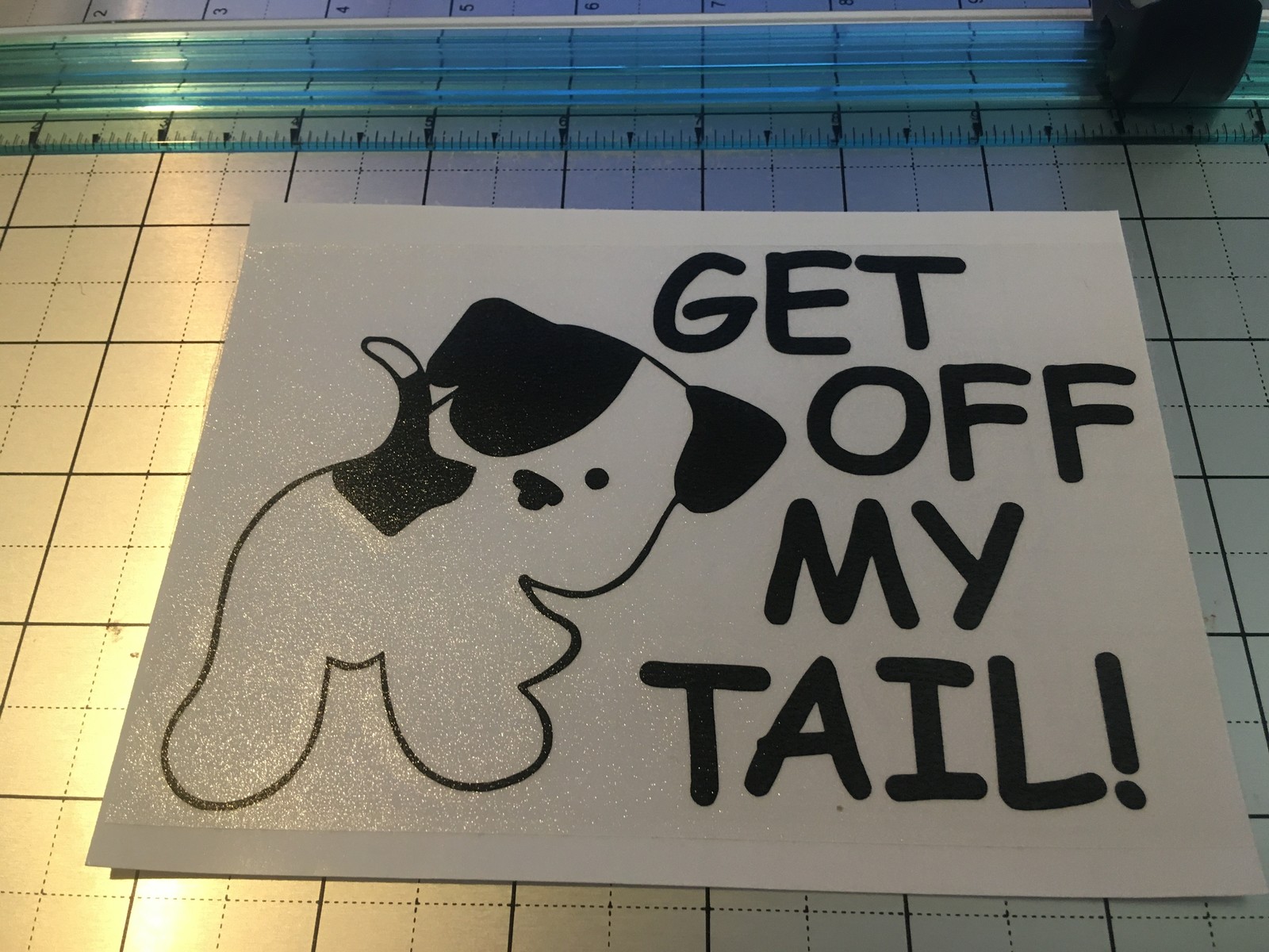 Vinyl Decal Get Off My Tail! Dog For Car Bumper Cup Window