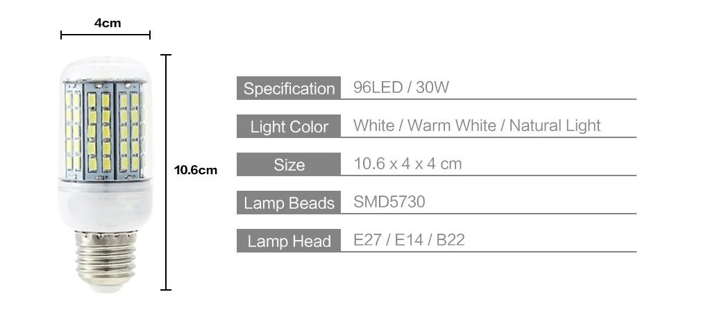 18w led light bulb baynet