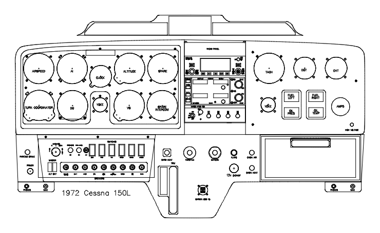 Cessna 150 L panel