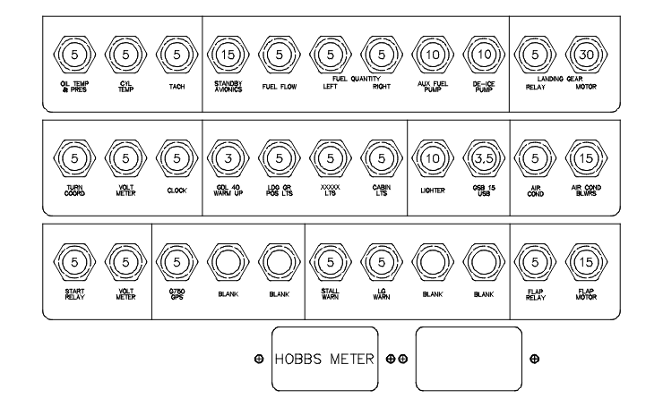 Bonanza A36 panel CAD drawing