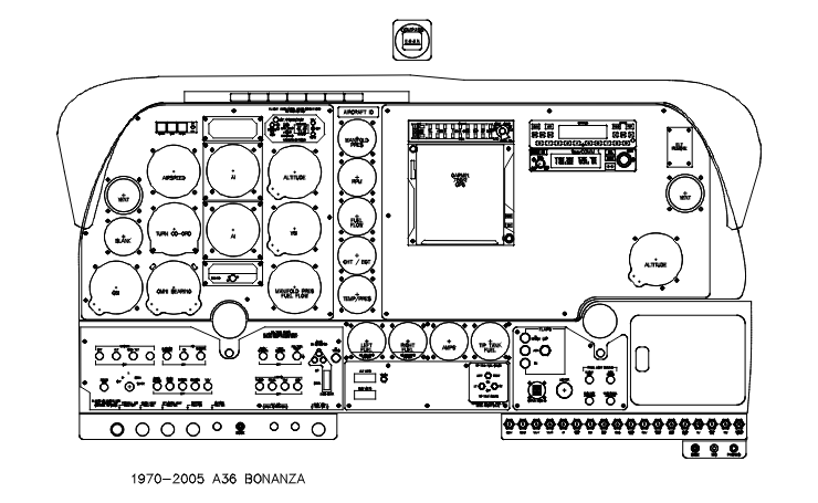 Bonanza A36 panel CAD drawing
