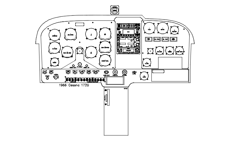 Cessna 172G panel drawing DXF
