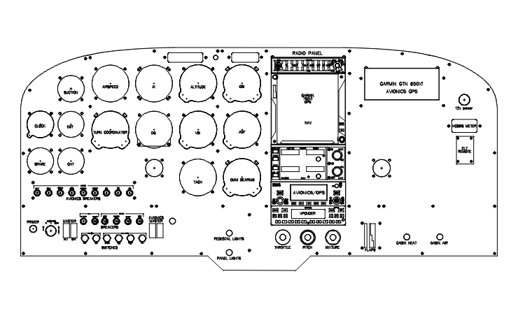 Cessna 172 panel drawing DXF