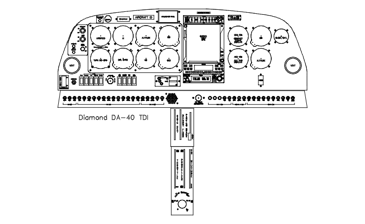 DA-40 TDI panel CAD drawing