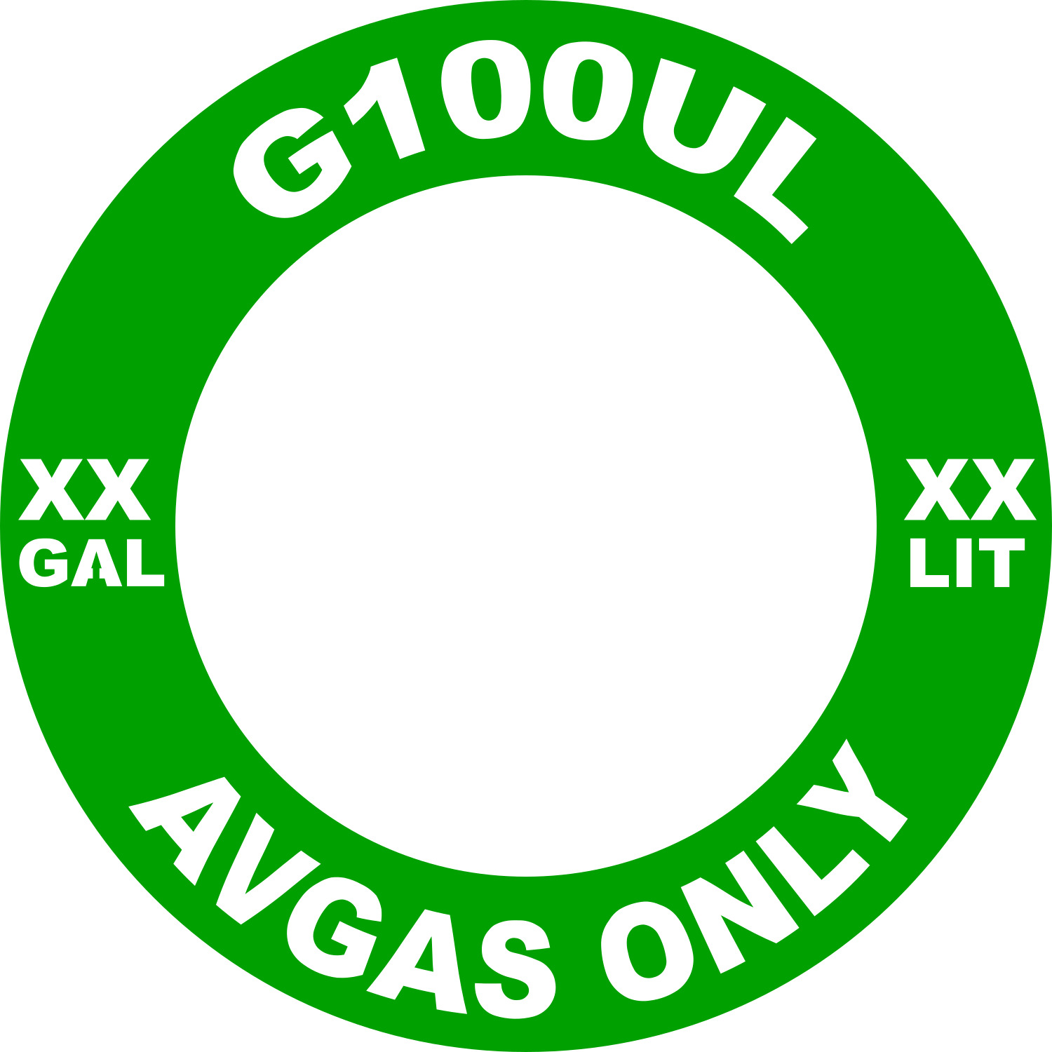 g100ul Gas cap decal
