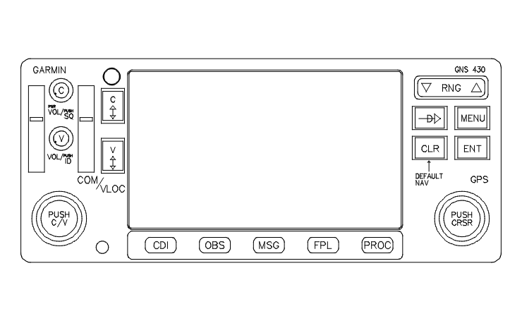 Garmin GNS 430 GPS CAD drawings