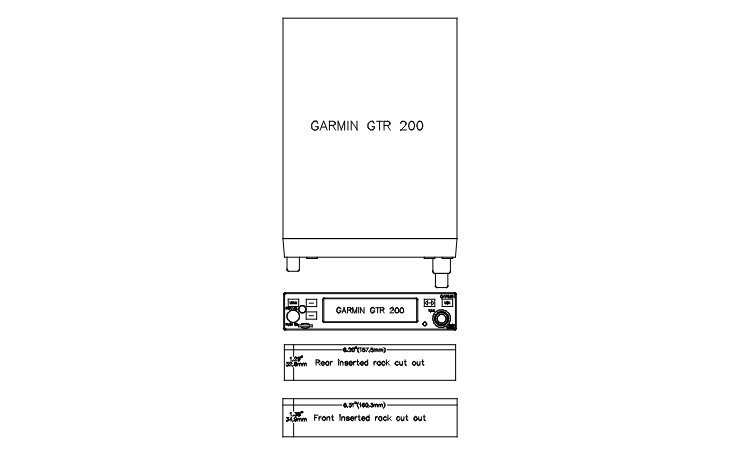 Garmin GTR 200 radi CAD drawings