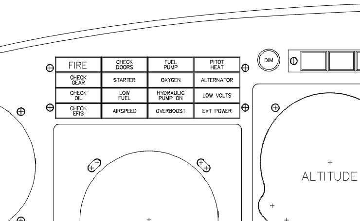King Air panel CAD drawing