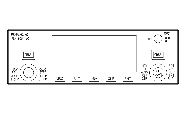 Bendix King KLN90B GPS CAD drawing