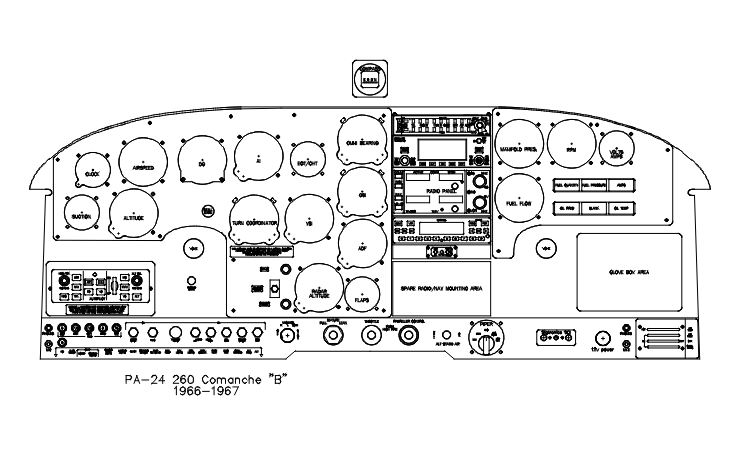 PA 24 260 Comanche panel CAD drawing