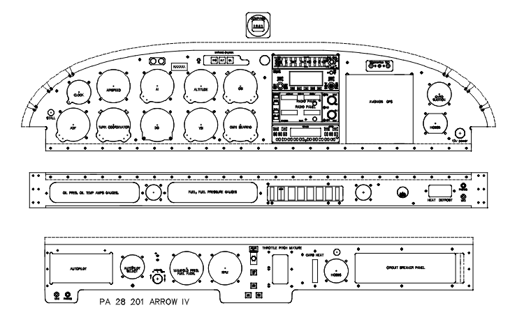 PA 28 200 Arrow IV CAD drawing