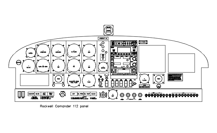 Rockwell Comander 112/114 panel CAD drawing