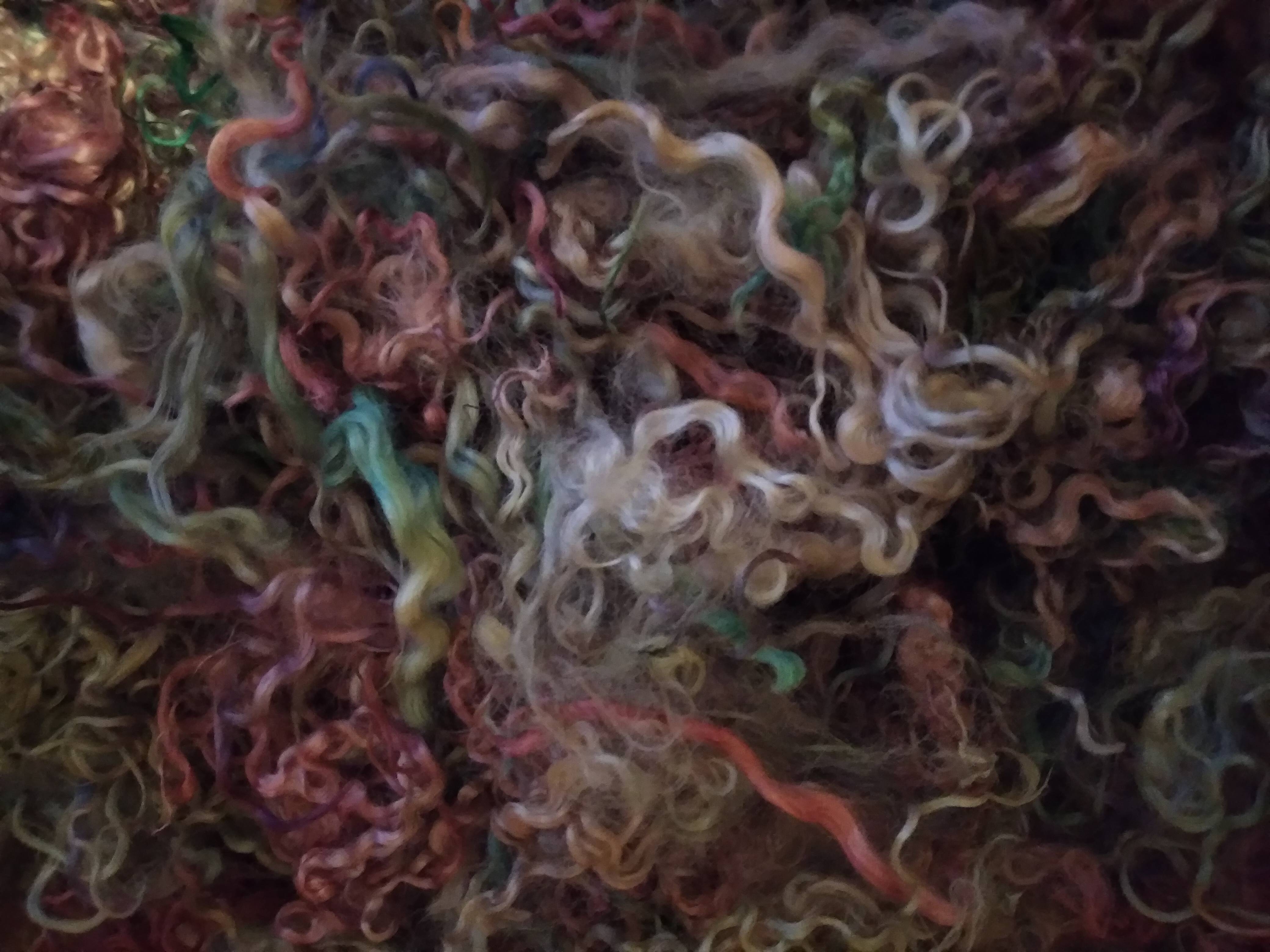 Multicolours curly wool, 10g