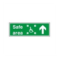 Buy and Save on Refuge Safe Area Arrow Up Sign. Best Prices on Rainbow ...