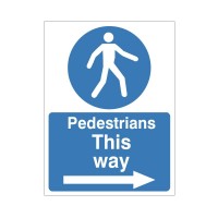 Buy and Save on Pedestrians This Way Arrow Right Sign. Best Prices on ...