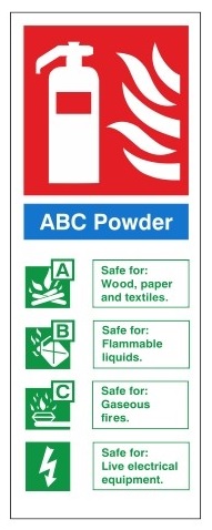 ABC Powder Fire Extinguisher Identification Sign