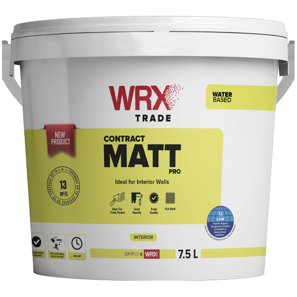 WRX TRADE Contract Matt Pro Emulsion Paint White 7.5L