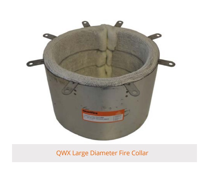 Quelfire Intumescent Fire Collar for Large Diameter Plastic Pipes | QWX