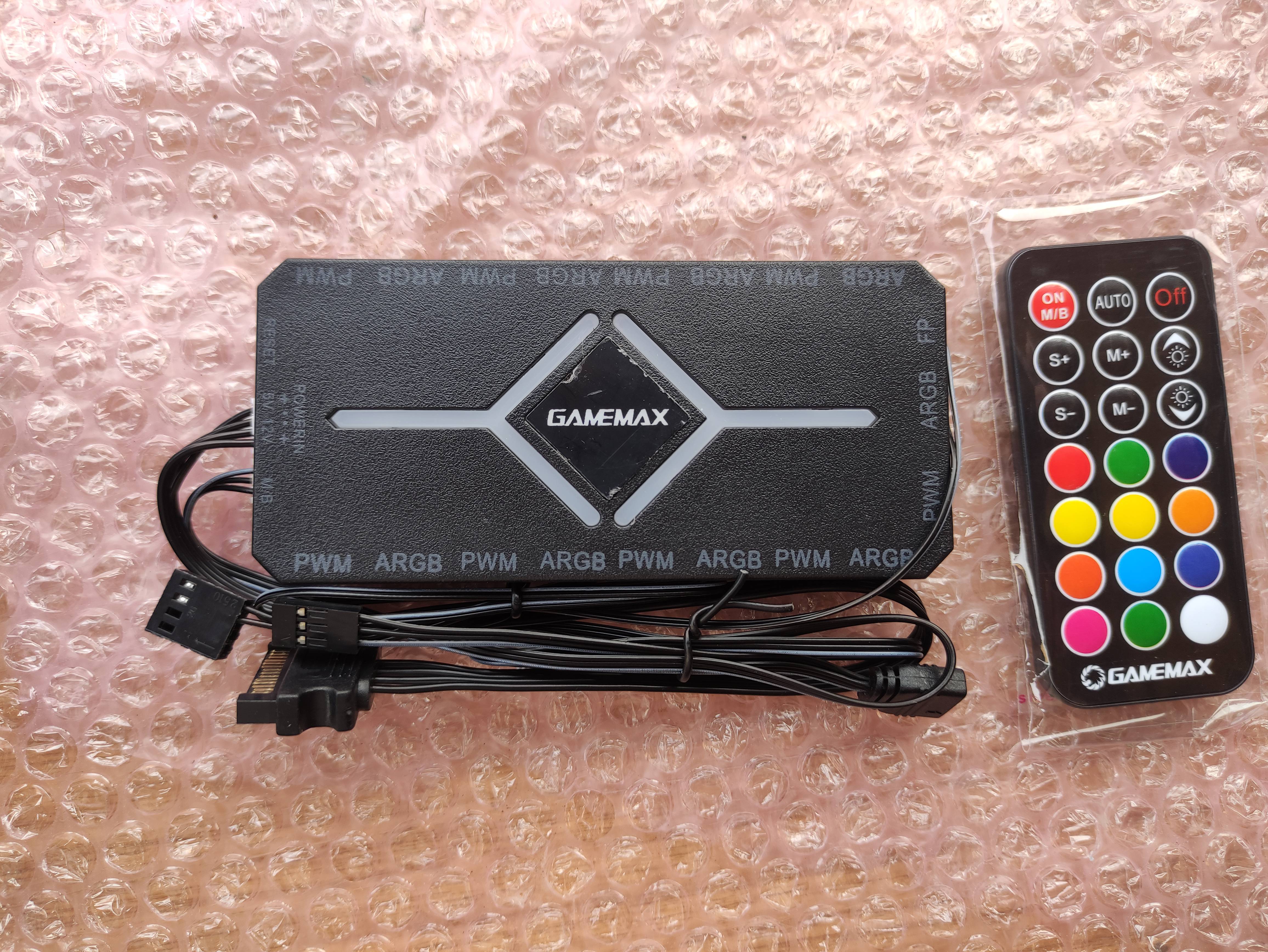 GameMax V4.0 ARGB PWM 9-Port Fan Hub with SATA Power & RF Remote