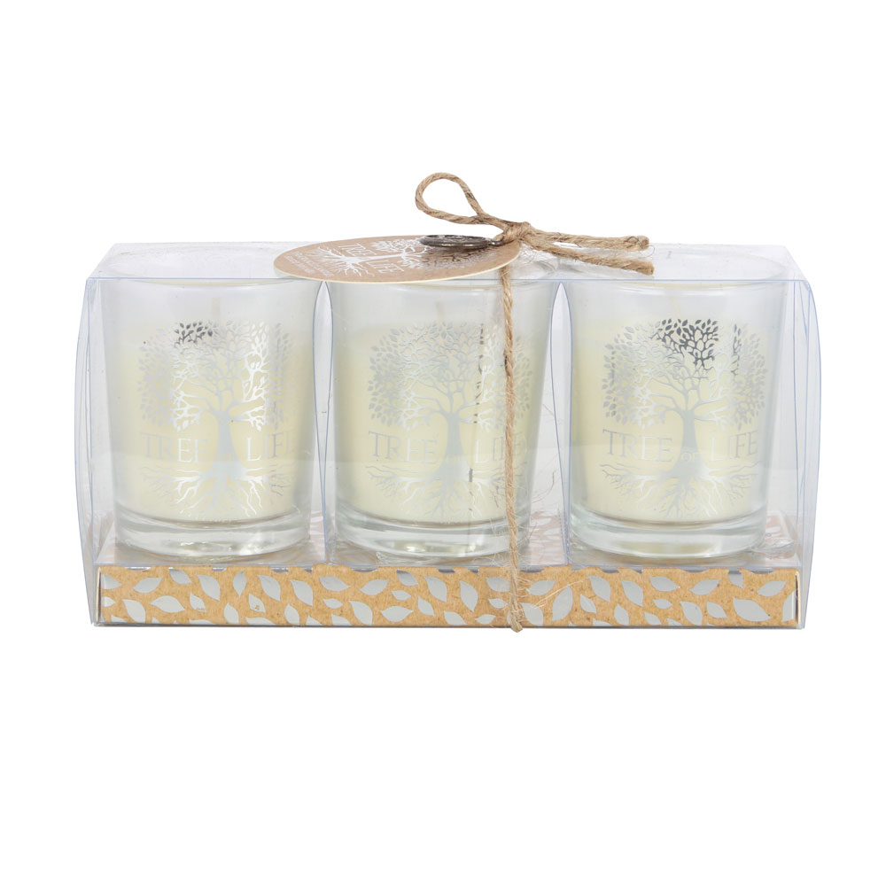 Tree of Life Votive Candle Trio