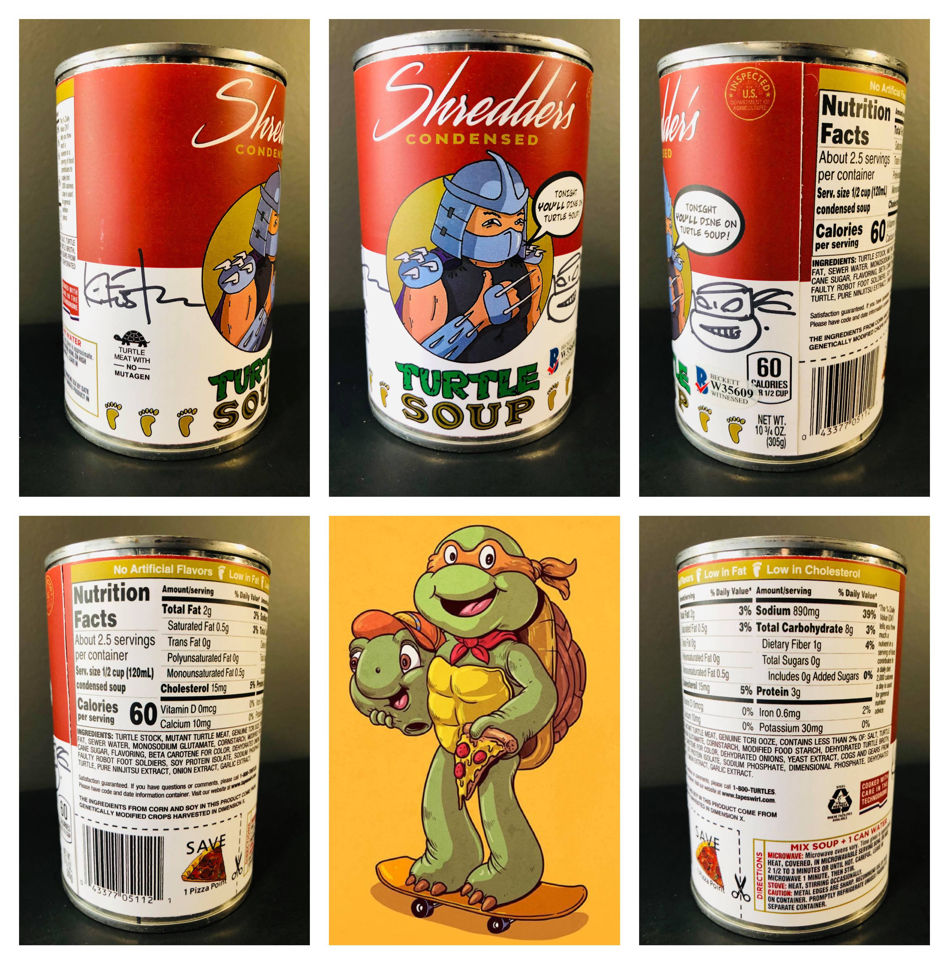 KEVIN EASTMAN SIGNED & SKETCH TMNT SHREDDER'S TURTLE SOUP & BECKETT CERTIFIED