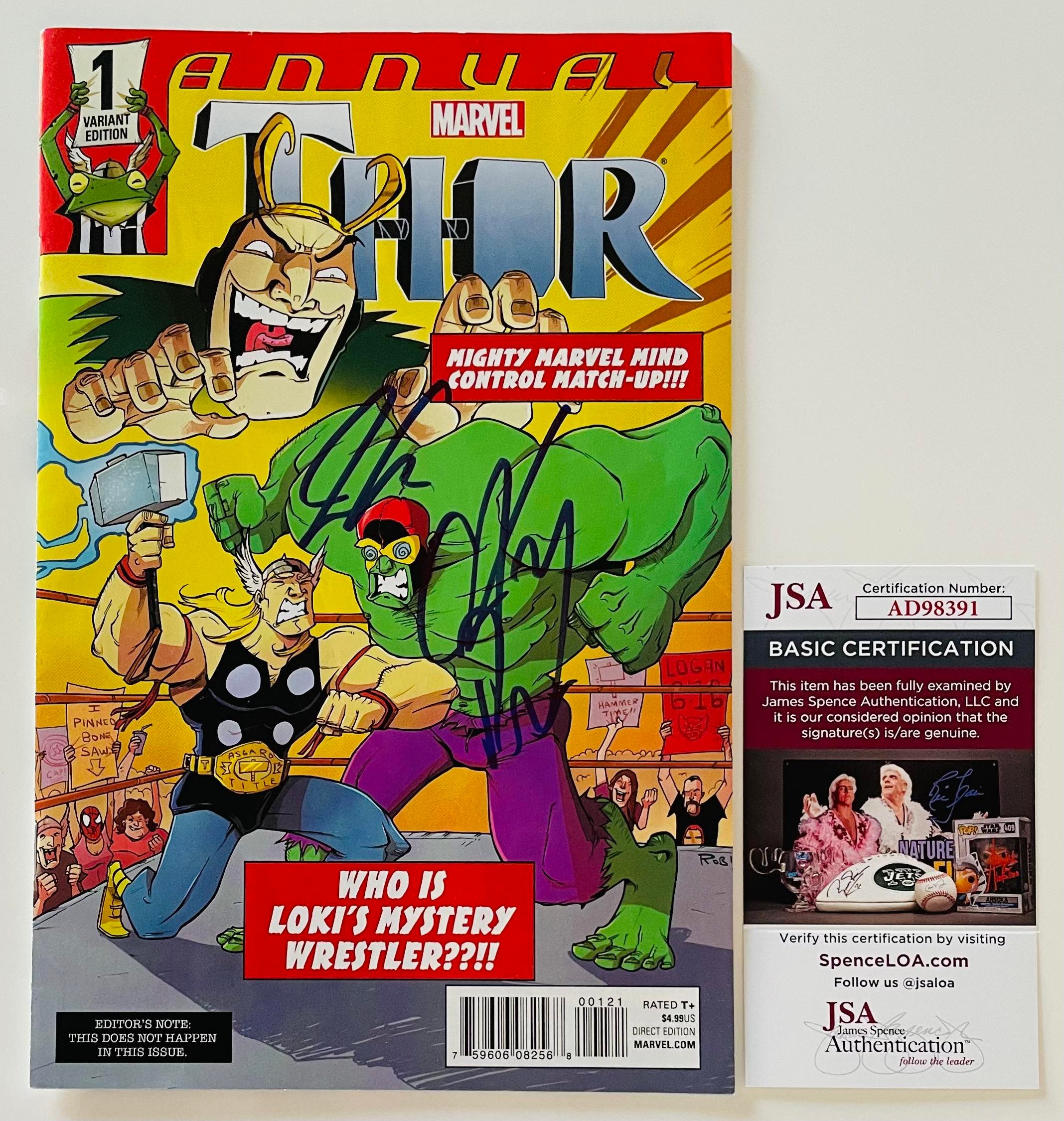 MARVEL THOR %231 COMIC BOOK DOUBLE SIGNED by CM PUNK and JASON AARON ...