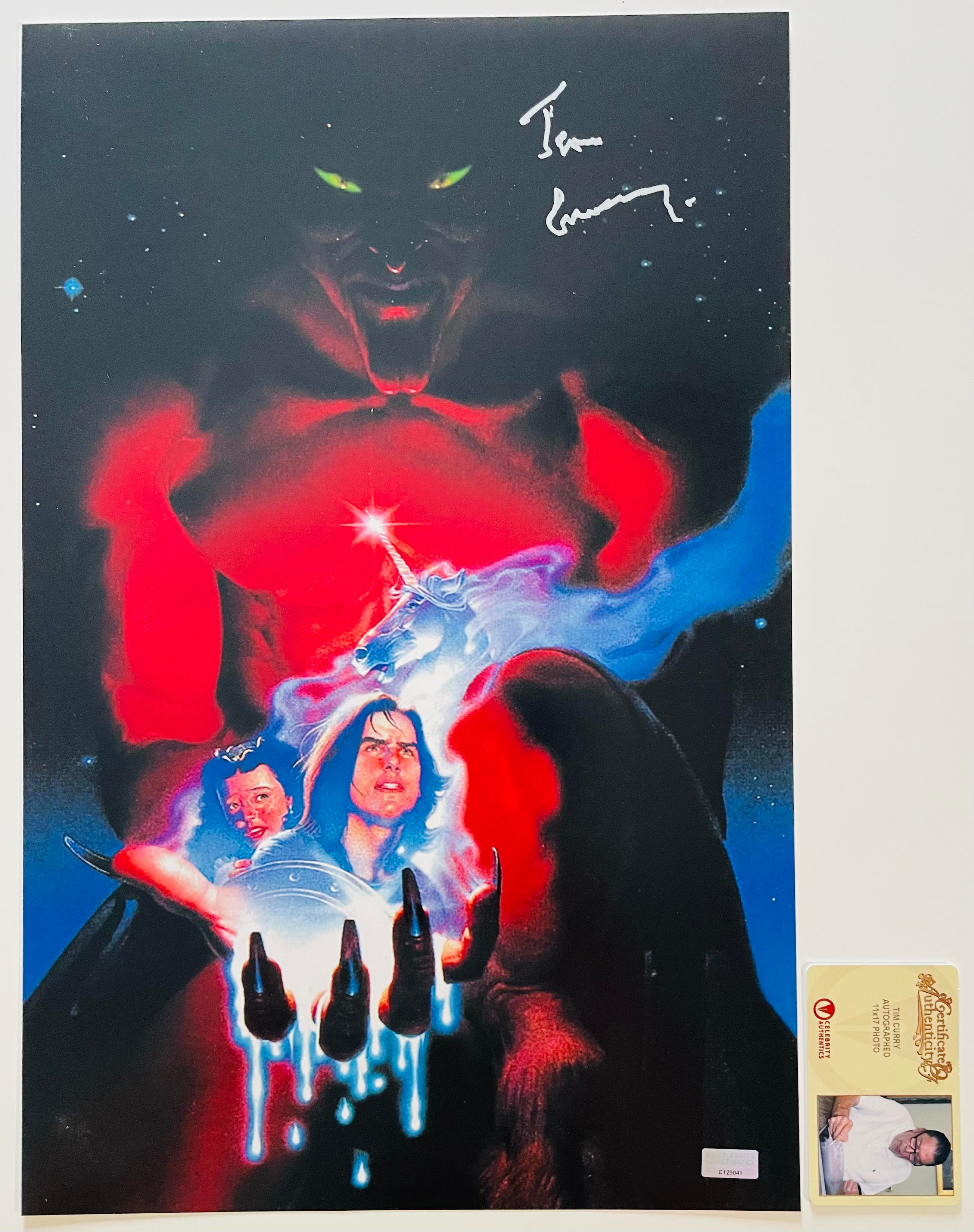 TIM CURRY SIGNED LEGEND 11x17 POSTER & CELEBRITY AUTHENTICS COA