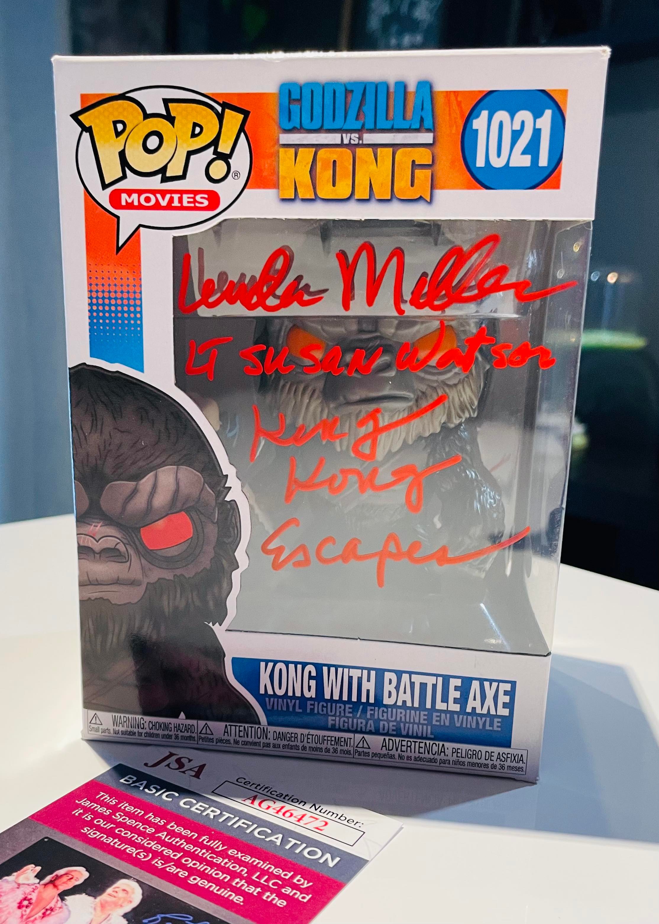 GODZILLA vs KONG with BATTLE AXE 1021 SIGNED by LINDA JO MILLET w/insc ...
