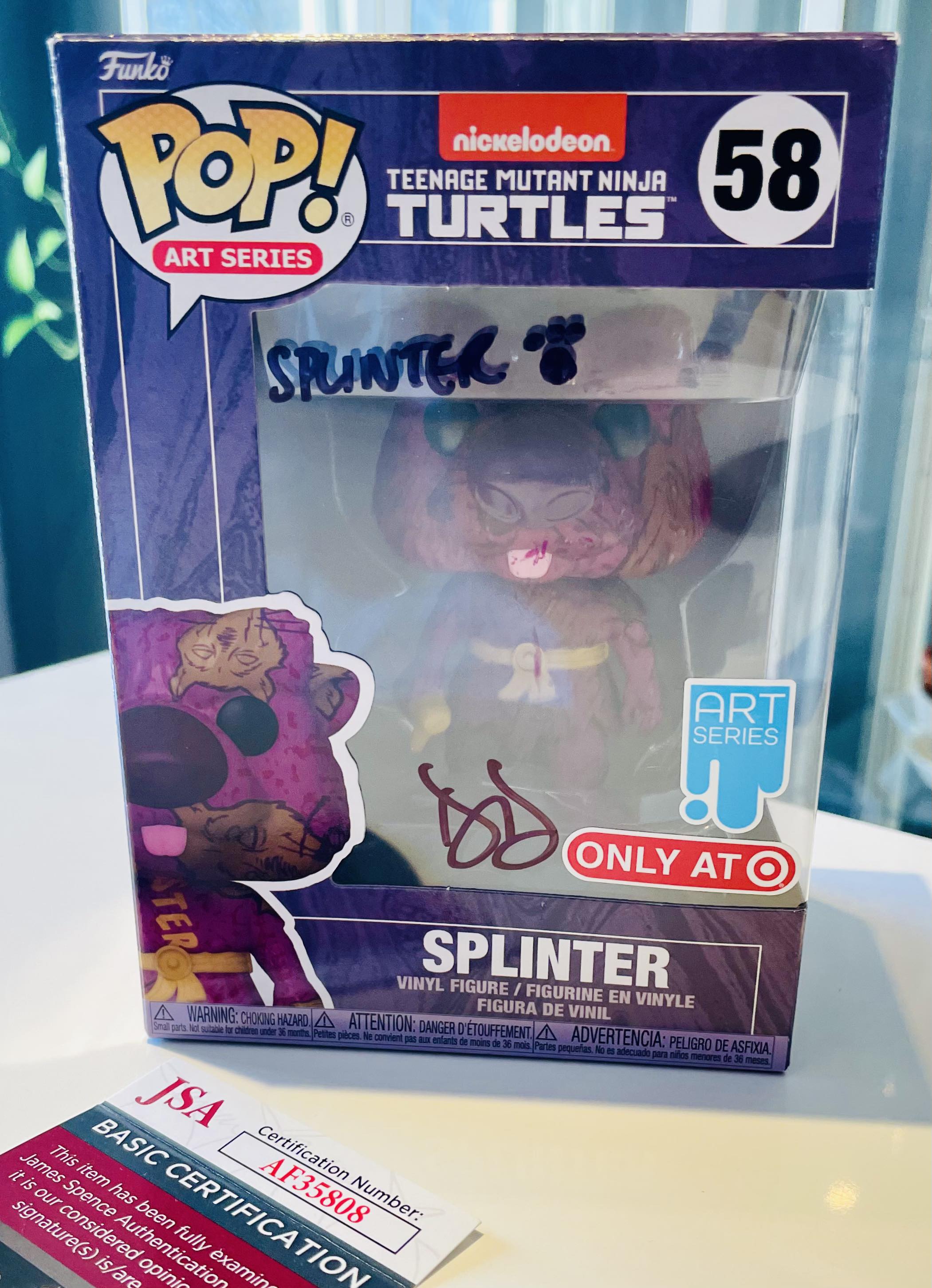 TEENAGE MUTANT NINJA TURTLES SPLINTER 58 FUNKO POP ART SERIES SIGNED by ...
