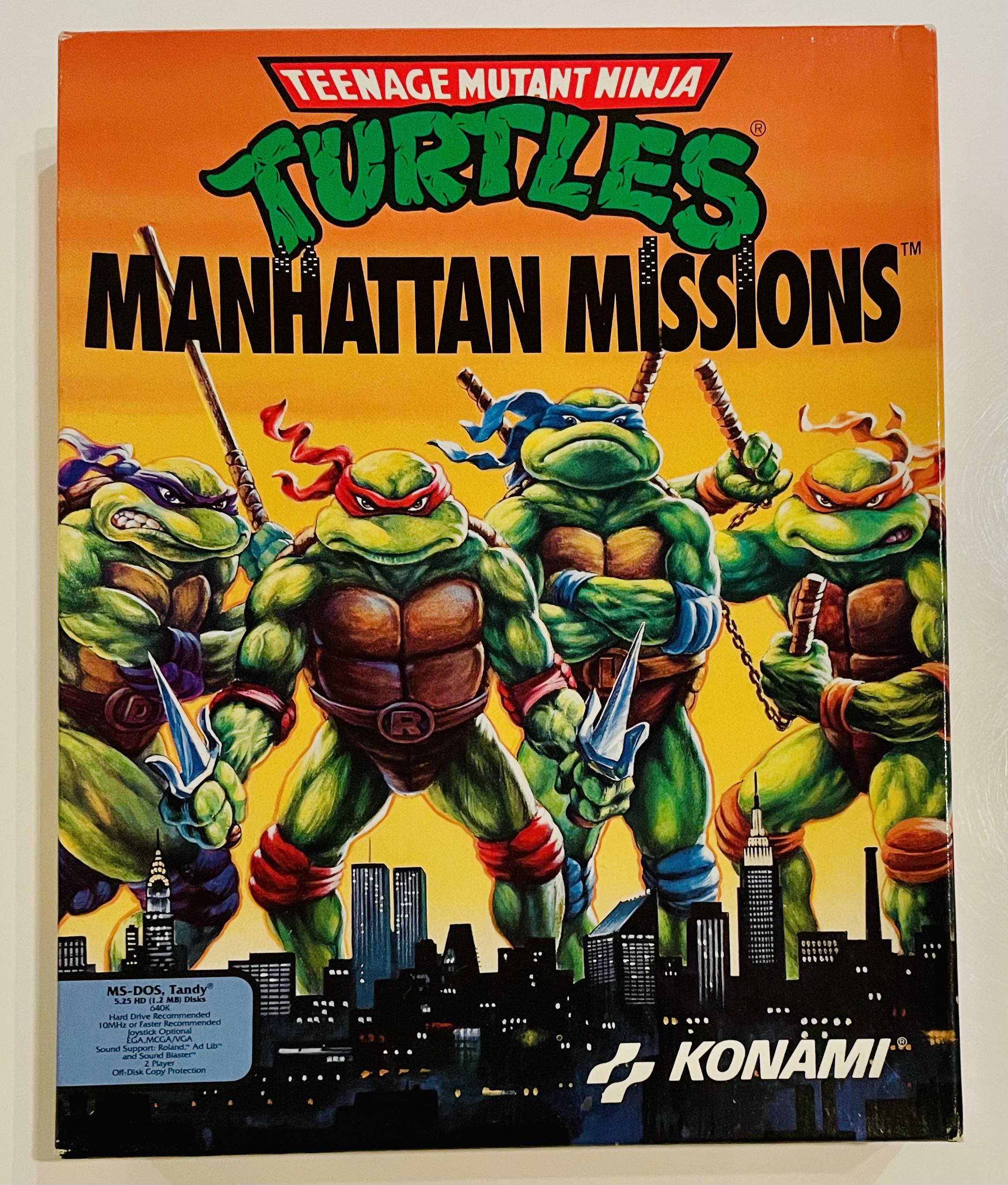 TMNT MANHATTAN MISSIONS 1991 KONAMI MS-DOS TANDY VIDEO GAME CIB