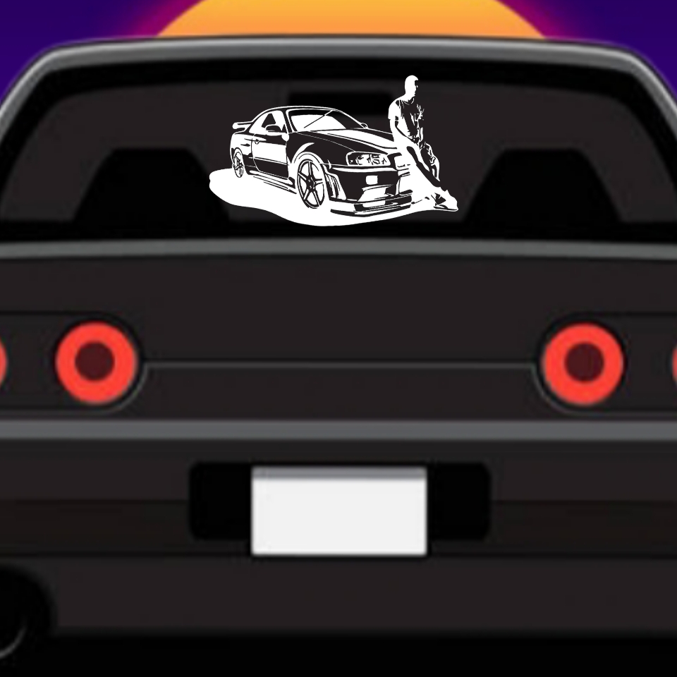 Paul Walker R34 Skyline Large Sticker