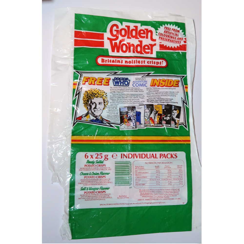 Golden Wonder Crisps Doctor Who 6 pack variety bag 1986
