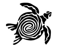 swirled sea Turtle Die Cut Vinyl Decal sticker