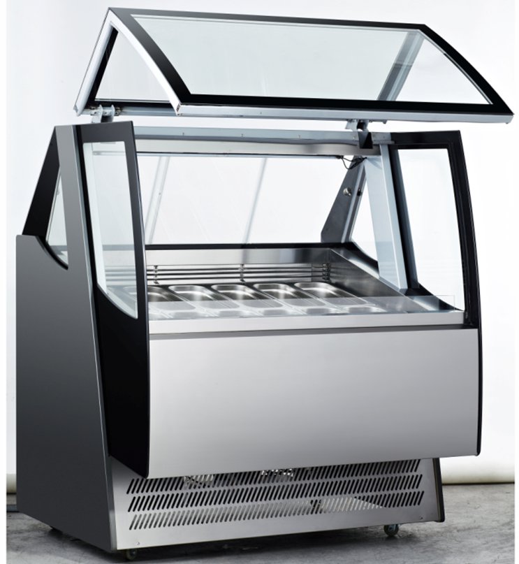 High Tech Ice Cream Display 600L | Refrigerated Display Cases for Ice ...