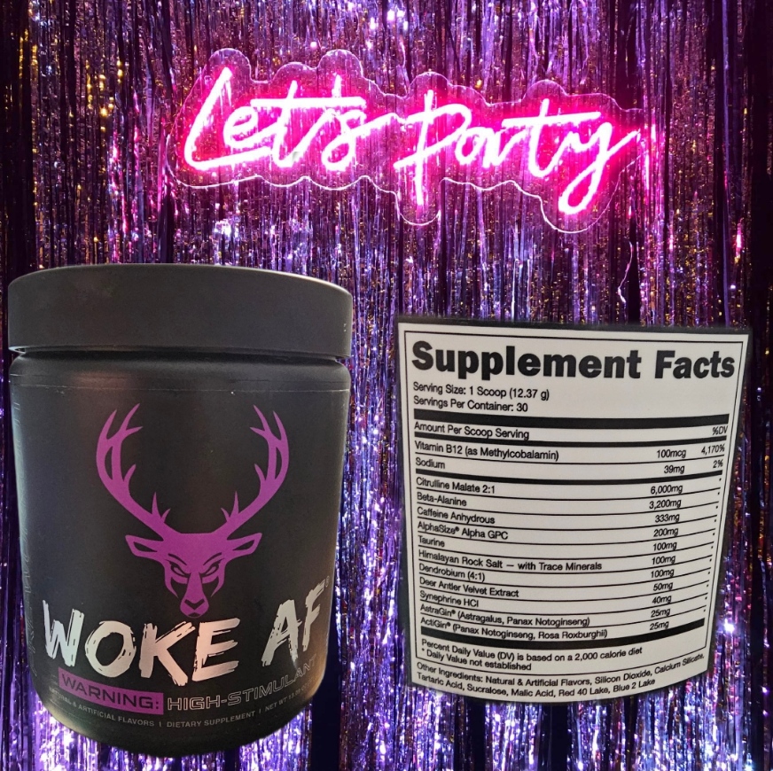 Take Your Workouts to the Next Level with Woke AF High-Stimulant Pre-Workout - Grape Gainz